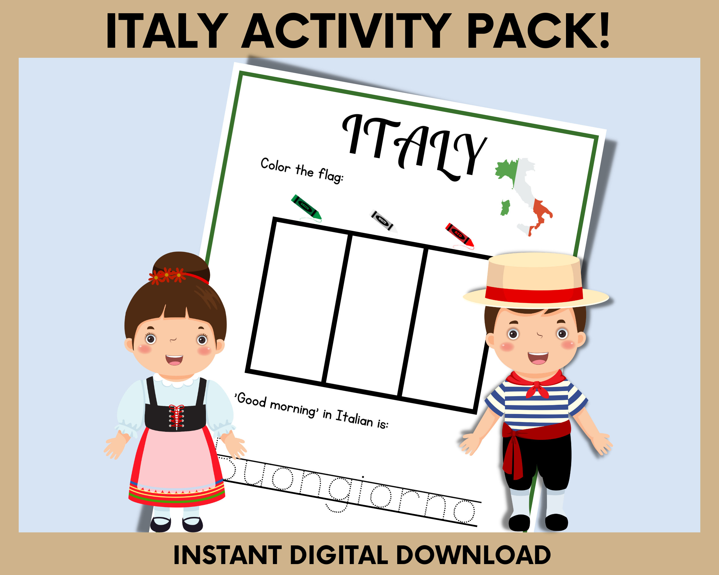 Italy Travel & Study Unit Activity Pack, Exploring Italy for Young ...