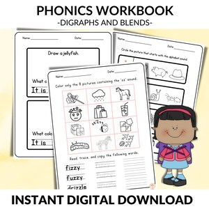 Phonics Worksheets for 2nd Grade, Spelling, Digraphs and Blends ...