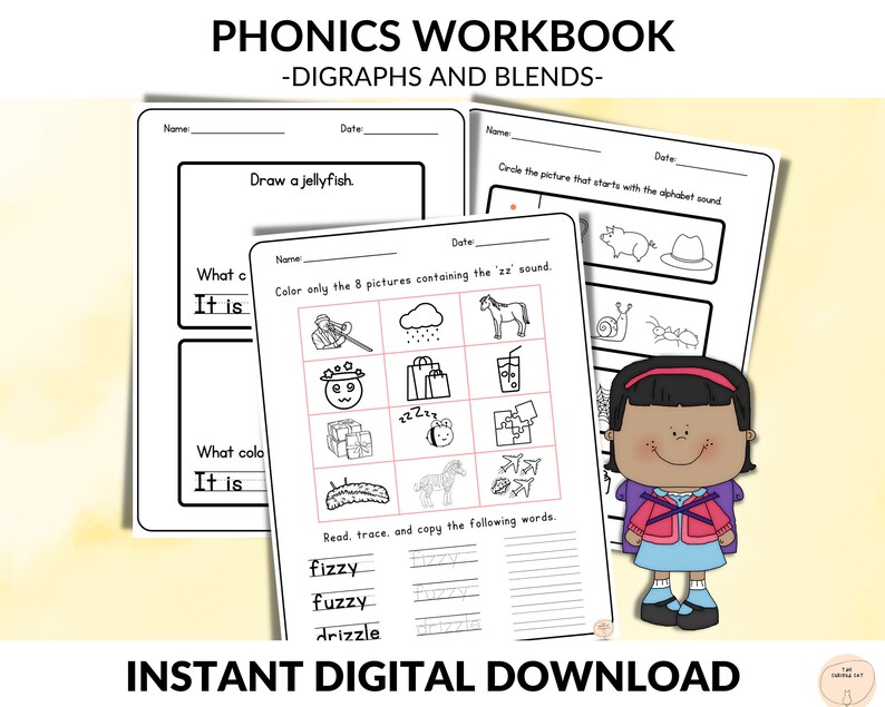 Phonics Worksheets for 2nd Grade, Spelling, Digraphs and Blends ...