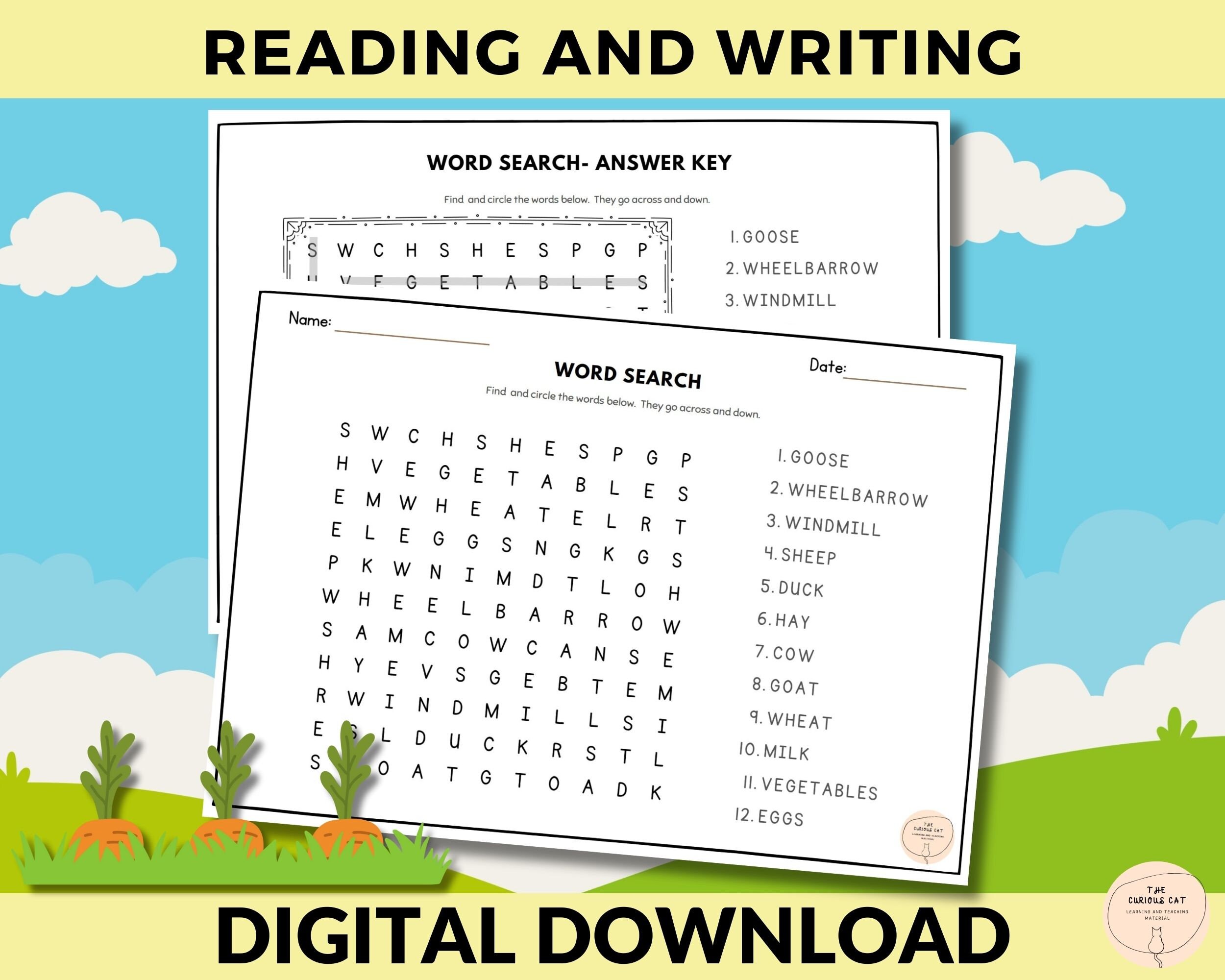 Reading, Spelling and Writing Printables, Worksheets for 1st and 2nd ...