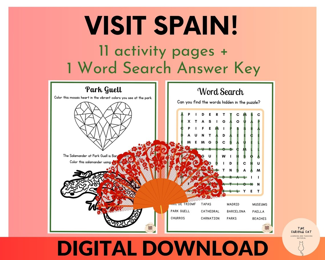 Spain Worksheets, Pre-school Worksheets, A Fun and Educational Travel ...