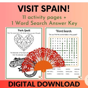 Spain Worksheets, Pre-school Worksheets, A Fun and Educational Travel ...