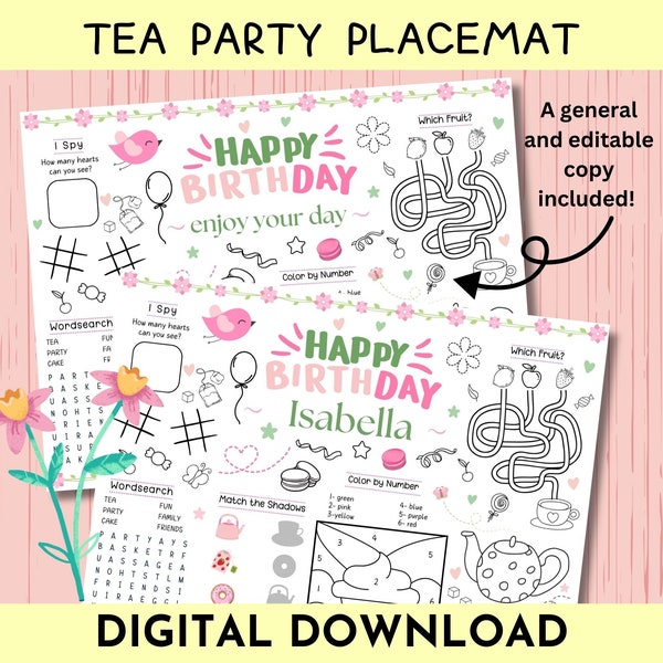 2nd Grade End of Year Activity Placemat, Teacher Favour for Students ...