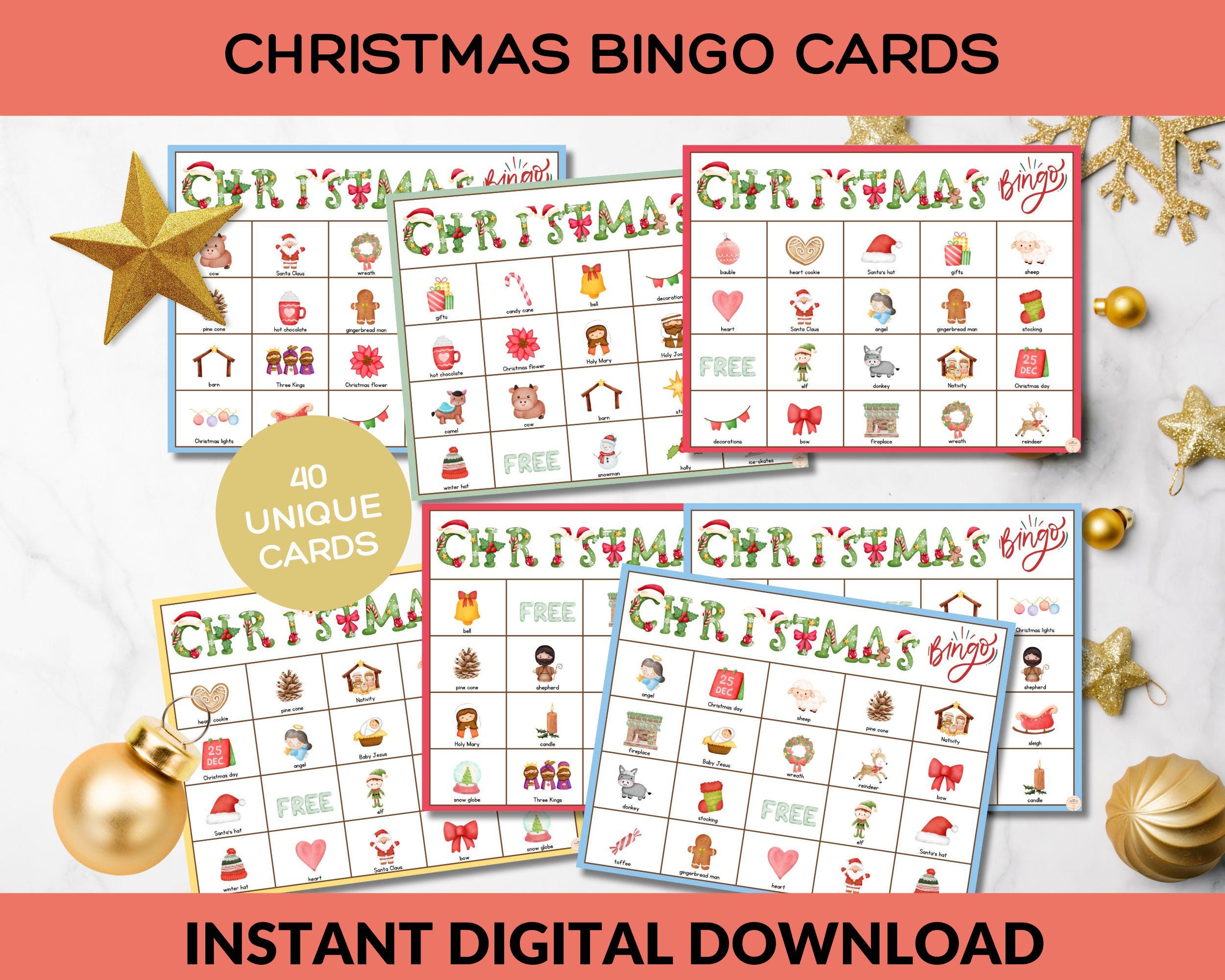 Christmas Nativity Bingo Cards, Family Christmas, Classroom Christmas ...