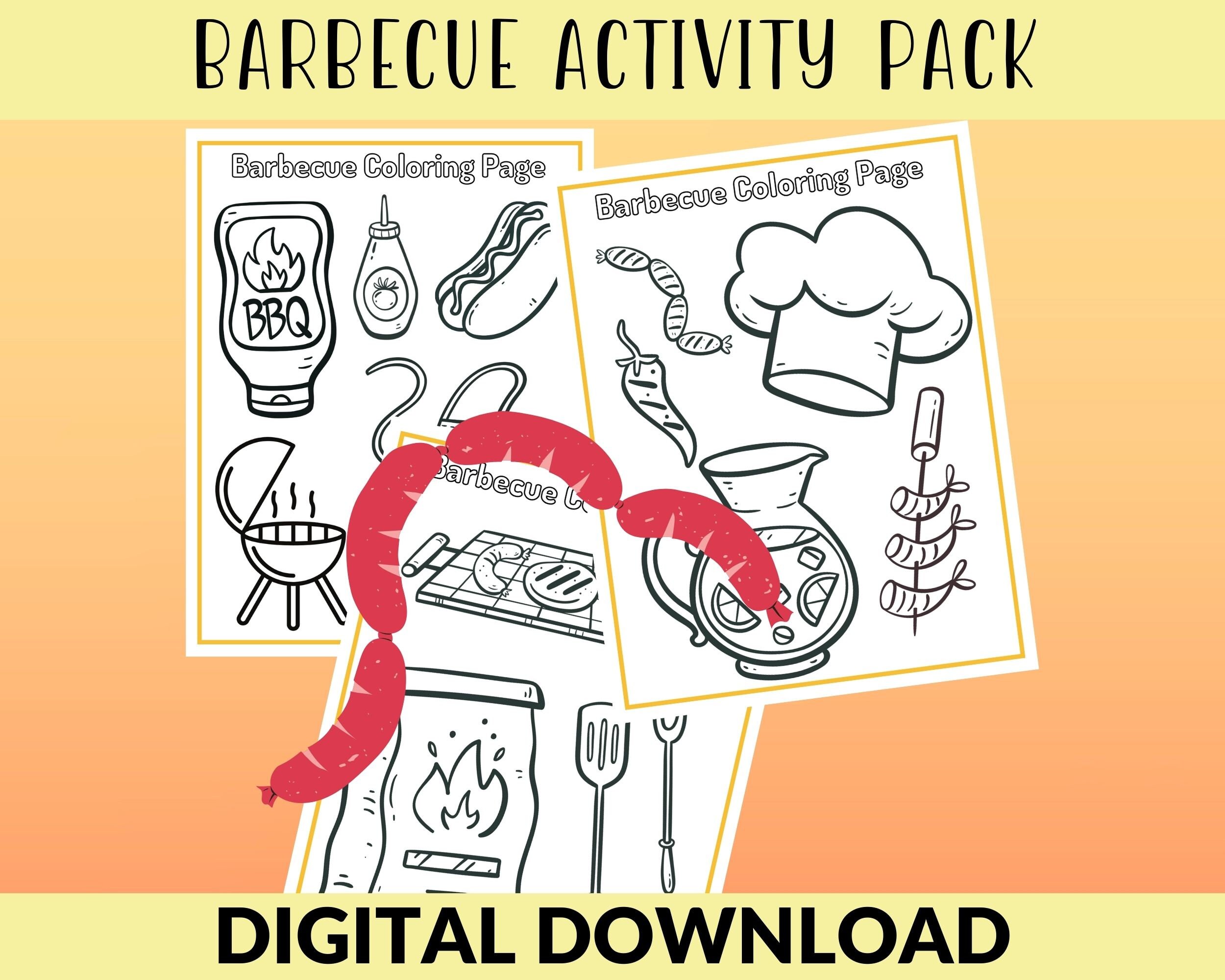 Barbecue Party Activity Pack for Young Children, Kindergarten Cookout ...