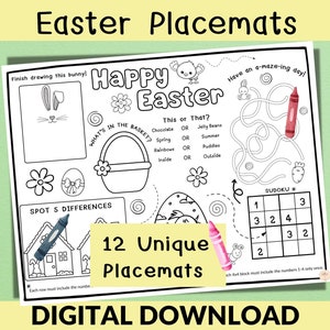 Easter Activity Placemats Easter Dinner Placemats for Kids Christian ...
