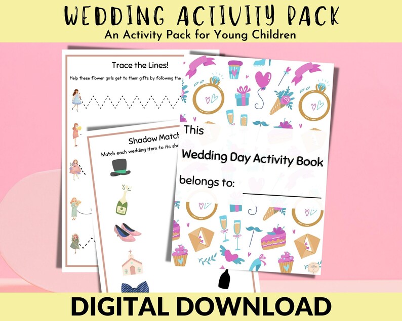Printable Activity Bundle Kids Printable Wedding Theme Activities ...