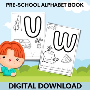 Kindergarten, Daycare Worksheets, Kids Alphabet Coloring & Tracing Book ...
