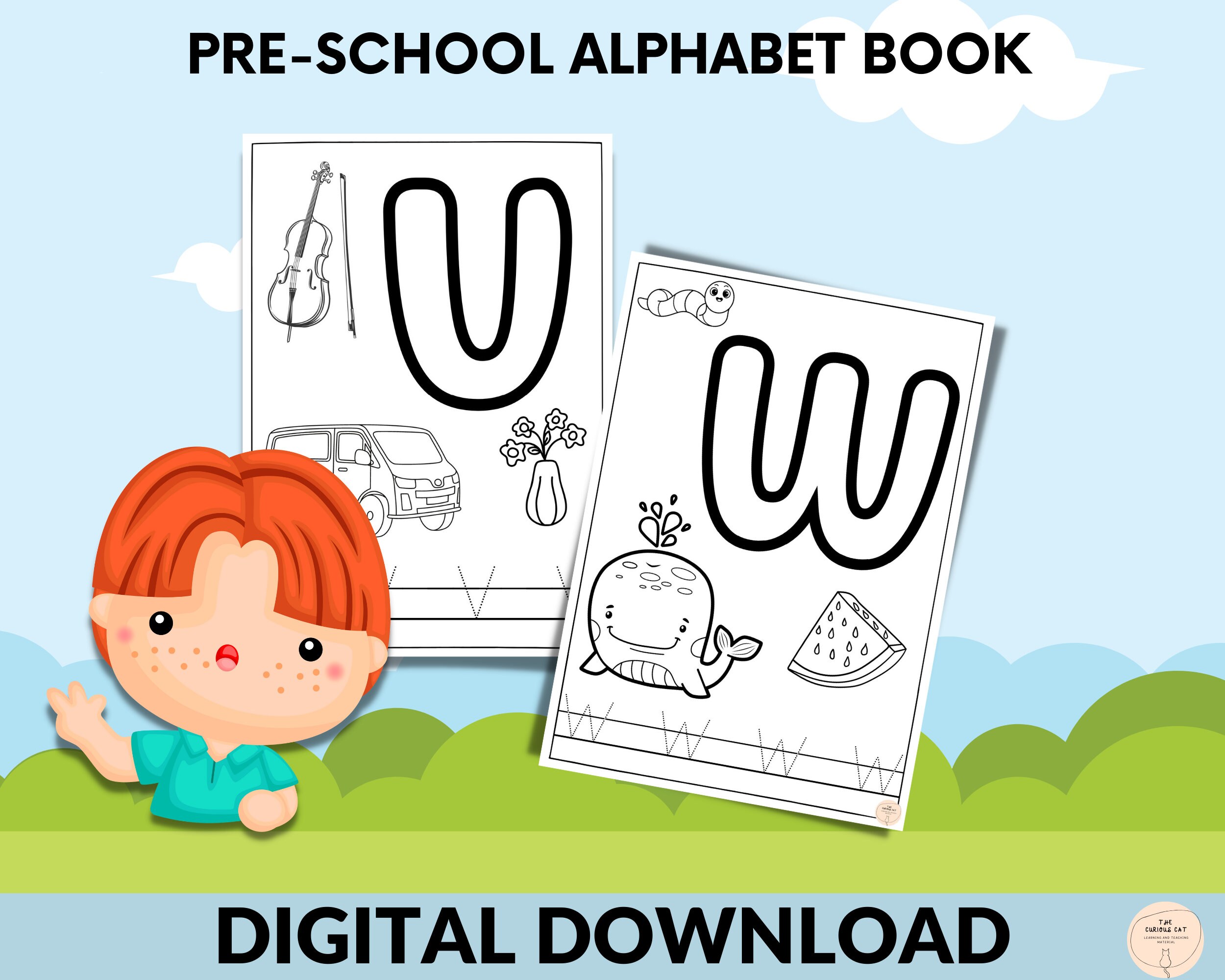 Kindergarten, Daycare Worksheets, Kids Alphabet Coloring & Tracing Book ...