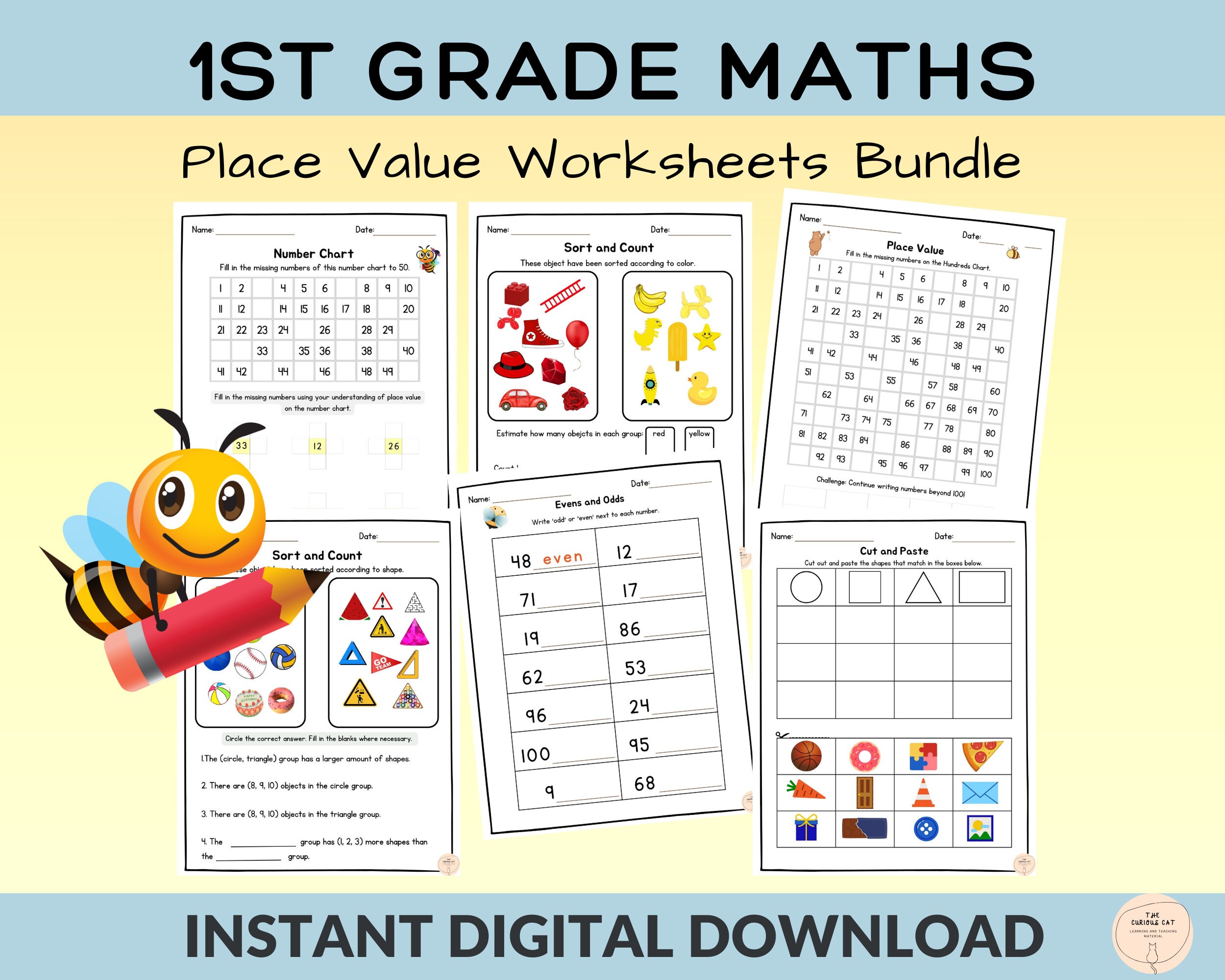 1st Grade Maths Worksheets Maths Printables for 1st Grade Place Value ...