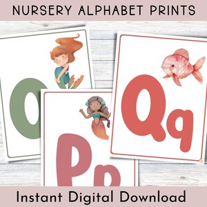 Alphabet Posters, Nursery Decor, Educational Wall Art Printable, ABC ...