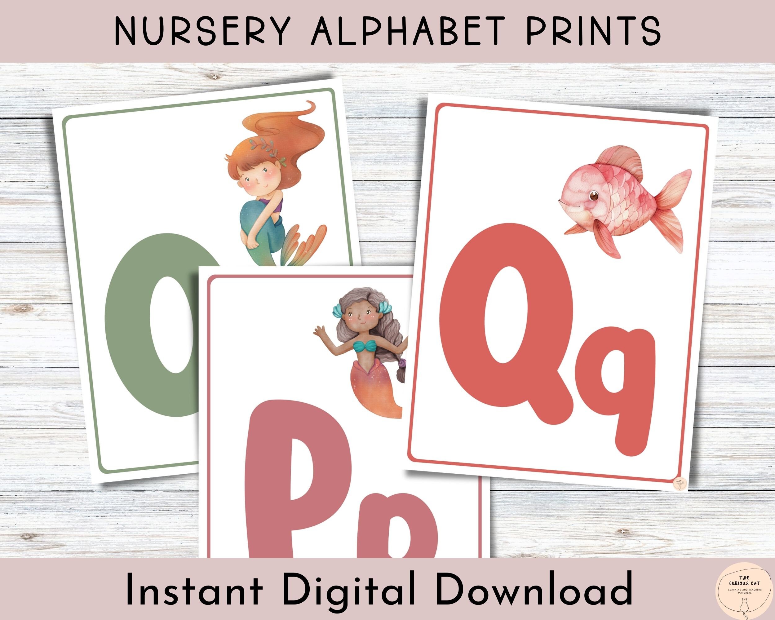 Alphabet Posters, Nursery Decor, Educational Wall Art Printable, ABC ...