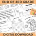 3rd Grade Graduation Placemat, End of Grade 3 Activity Sheet, Activity ...