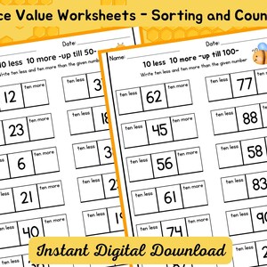 Maths Worksheets for First Grade, Place Value Printouts, Homeschool ...