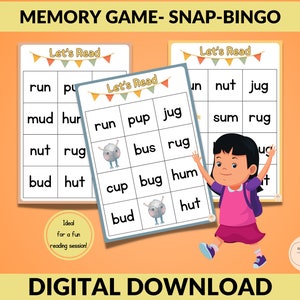 Phonics CVC for Kindergarten, Daycare Literacy CVC Bingo and Card Games ...