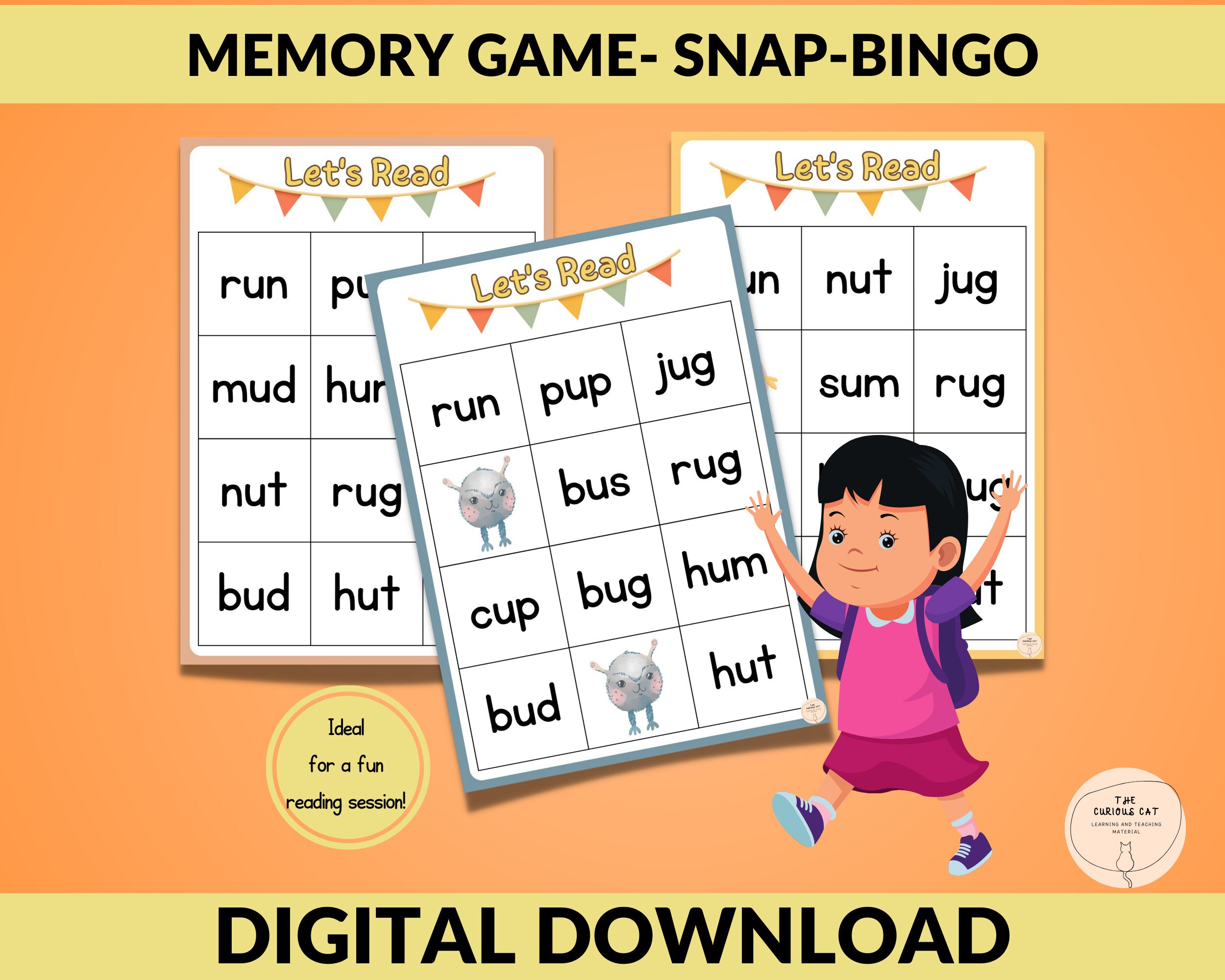 Phonics CVC for Kindergarten, Daycare Literacy CVC Bingo and Card Games ...