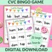 CVC Bingo and Card Games, Printable Bingo Cards and Games, Phonemic ...