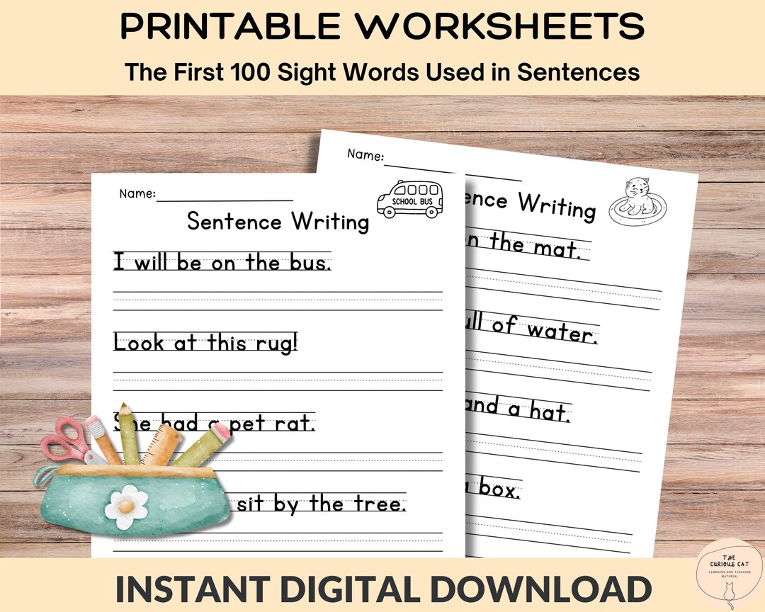 First 100 Fry Sight Words Learning Bundle: 30 Pages of Fun Sentences ...