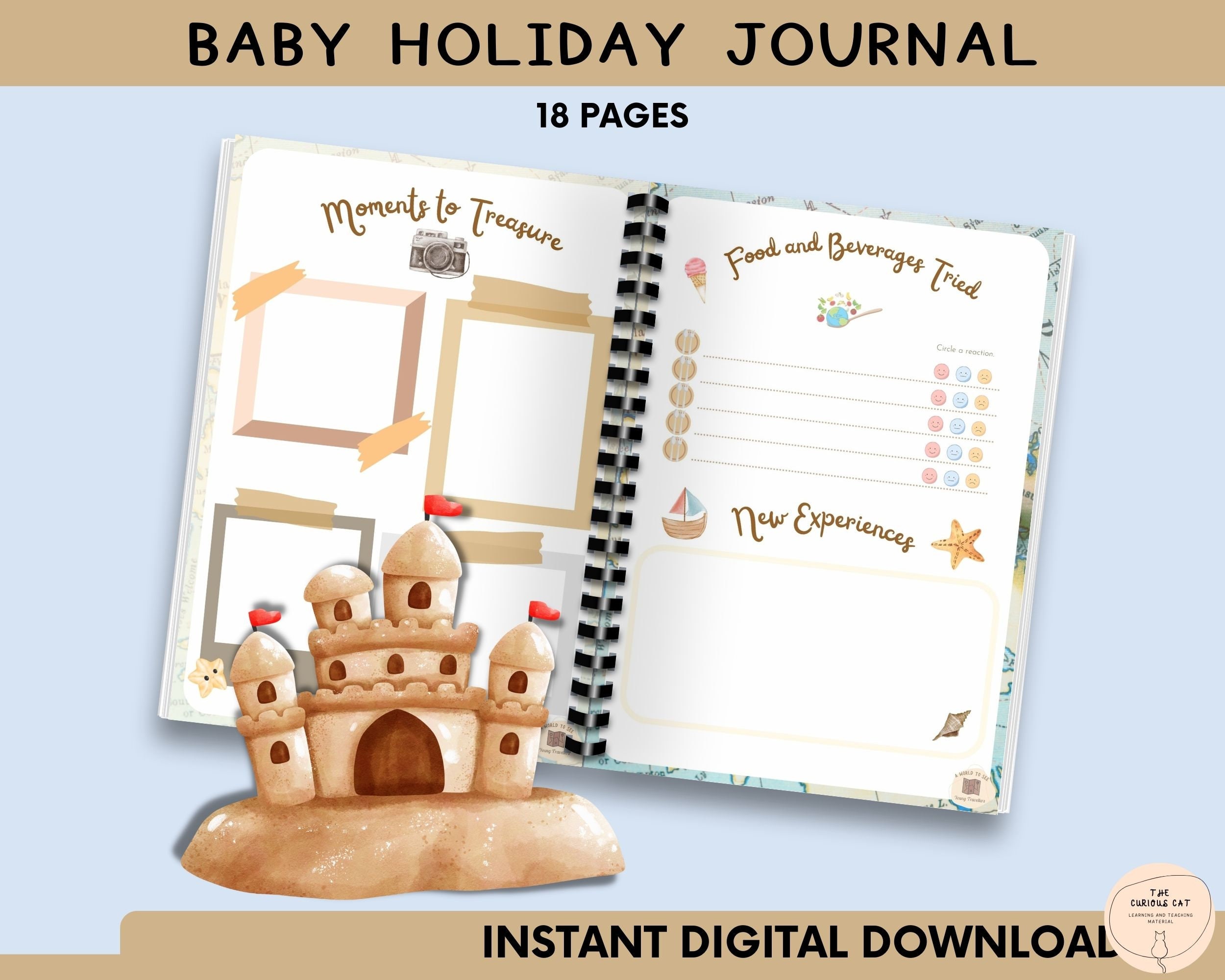 Beach Travel Journal & Scrapbook for Babies and Toddlers, Family ...