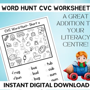 Phonics CVC Worksheets, Kindergarten Phonics Printouts, Pre-k Picture ...