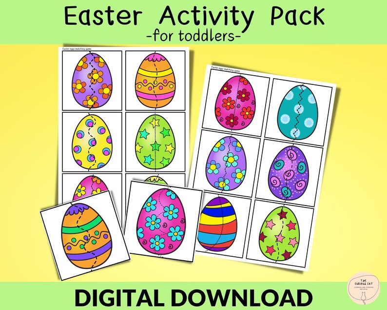 Pre-k Easter Egg Matching Activity, Toddler Memory Game, Easter ...