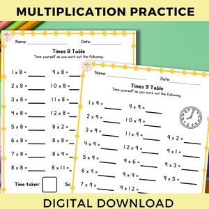 Multiplication Worksheets, Maths Fluency Printables, Times Tables ...