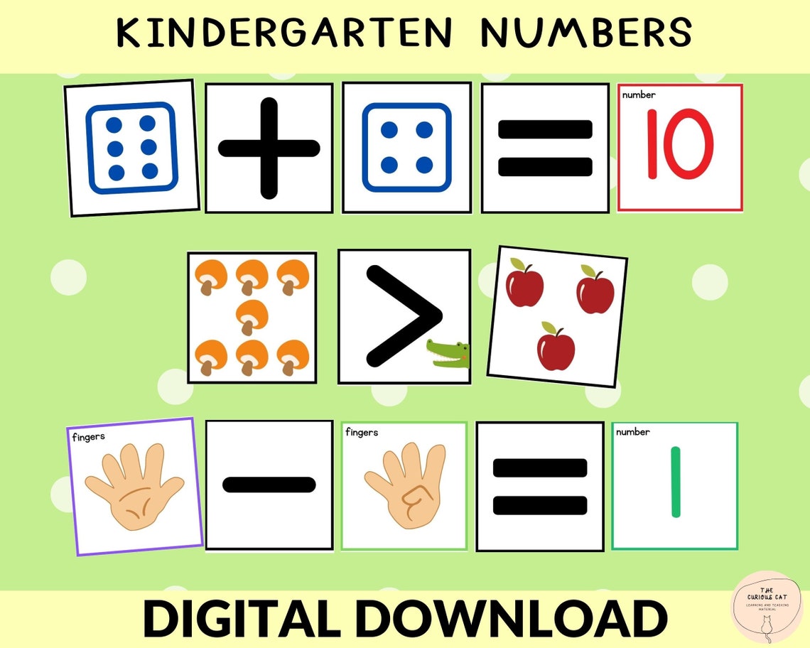 Kindergarten Numbers Activity, Printable Number Game, Addition ...
