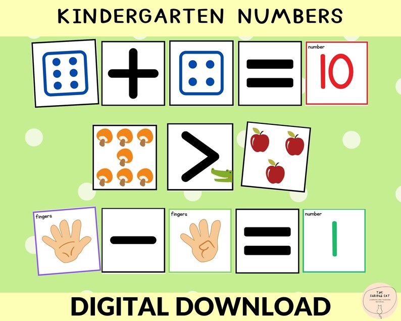 Kindergarten Numbers Activity, Printable Number Game, Addition ...