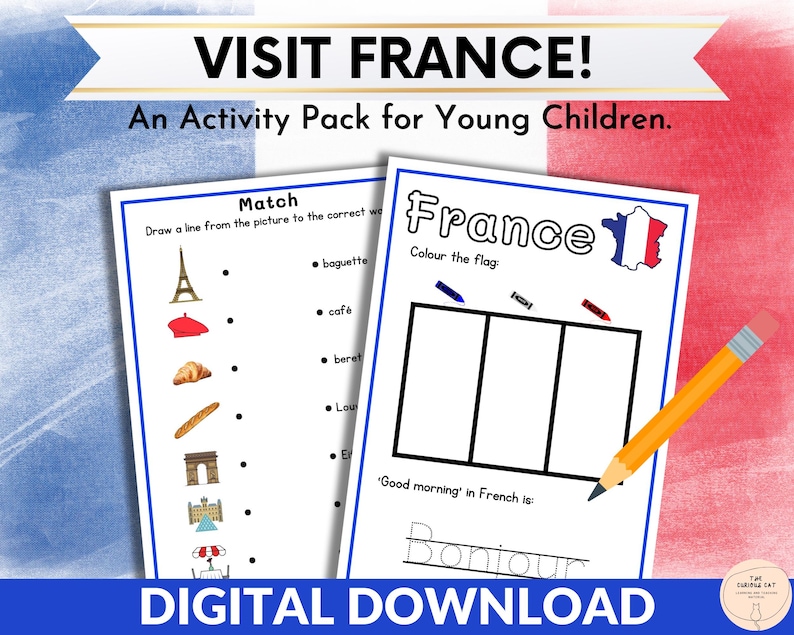 France Learning Pack for Kids | Printable Worksheets & Activities ...