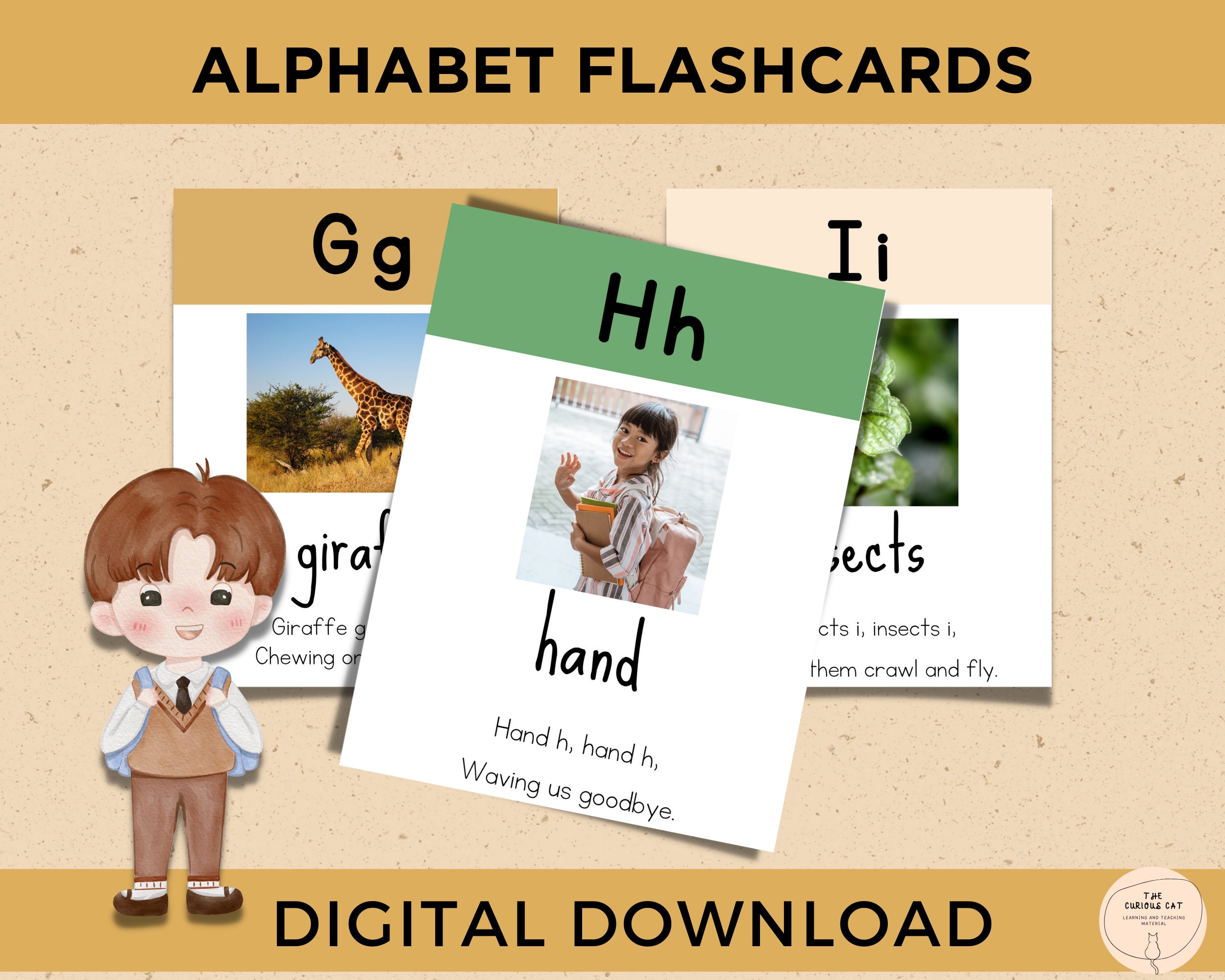Alphabet Cards for Toddlers, Phonics Flashcards, Posters for Pre-school ...