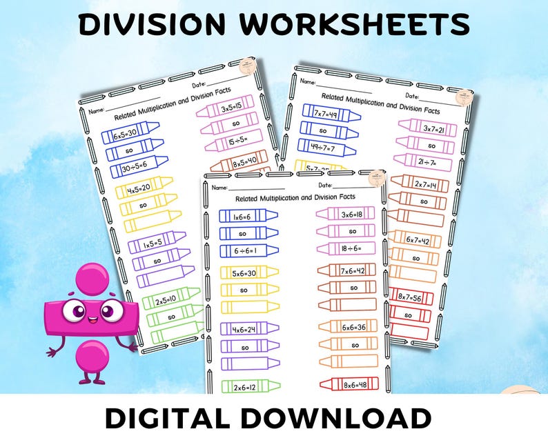 Maths Printable | Division Practice Worksheets | 2nd and 3rd Grade ...