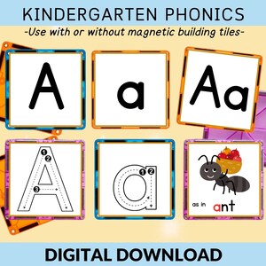 Phonics Alphabet Flashcards, Kindergarten Activity Cards, Magnetic ...
