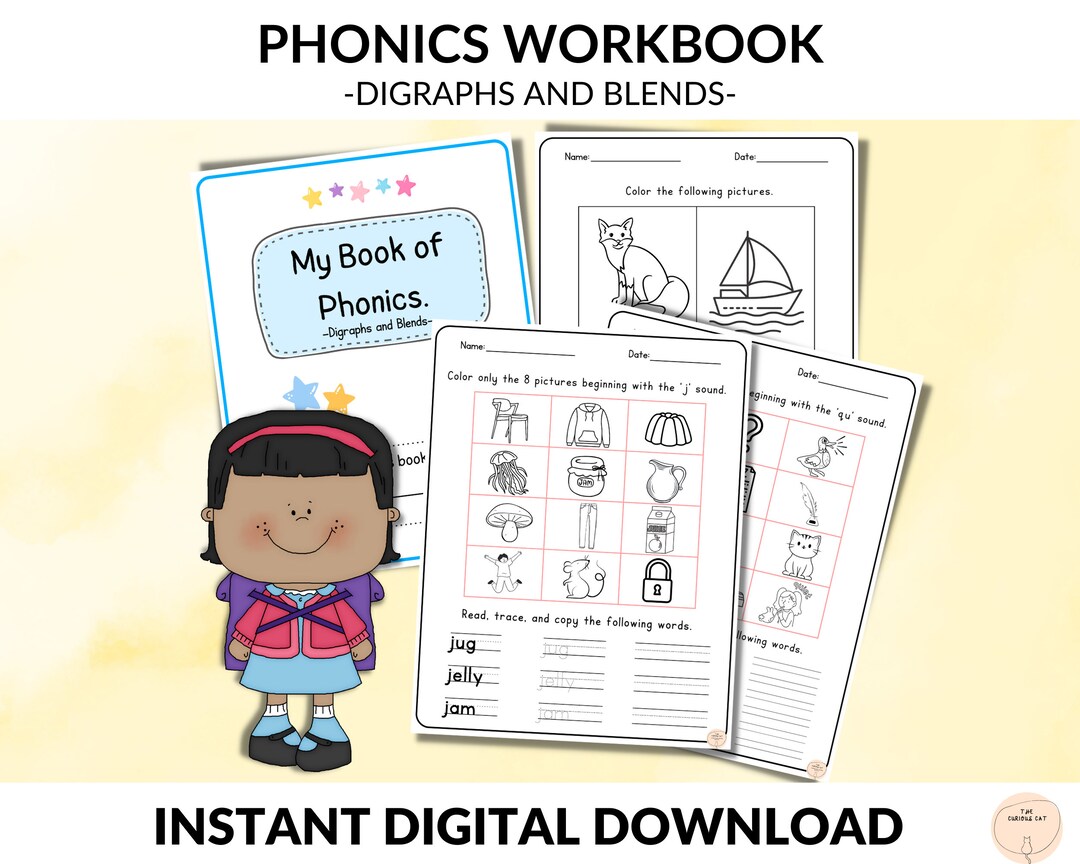 Phonics Worksheets for 2nd Grade Digraphs and Blends Reading and ...