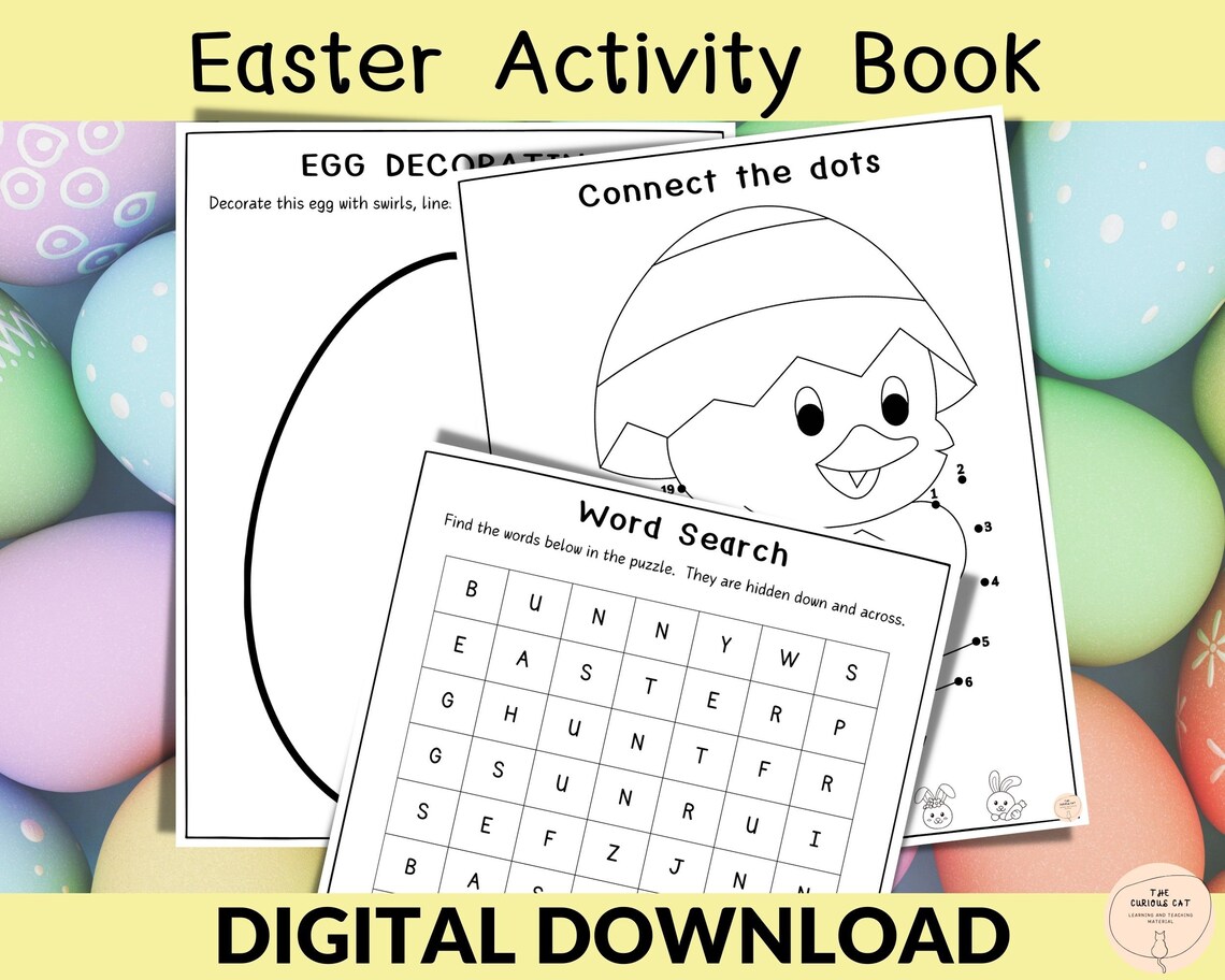 Easter Activity Book for Kids, Activities for Kids, Coloring Pages ...