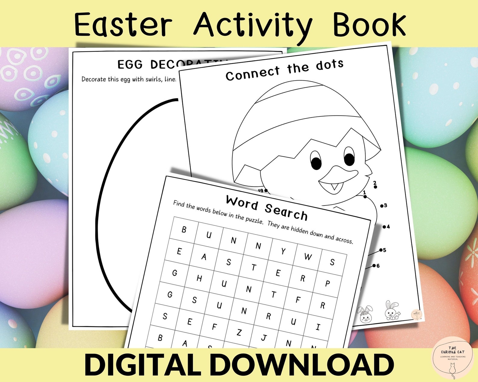 Easter Activity Book for Kids, Activities for Kids, Coloring Pages ...