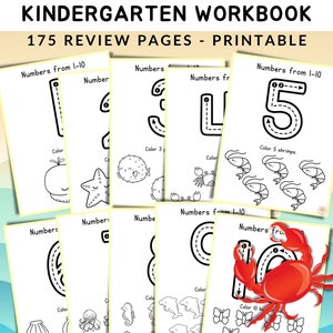 Printable Kindergarten Summer Workbook, Educational Activities for ...