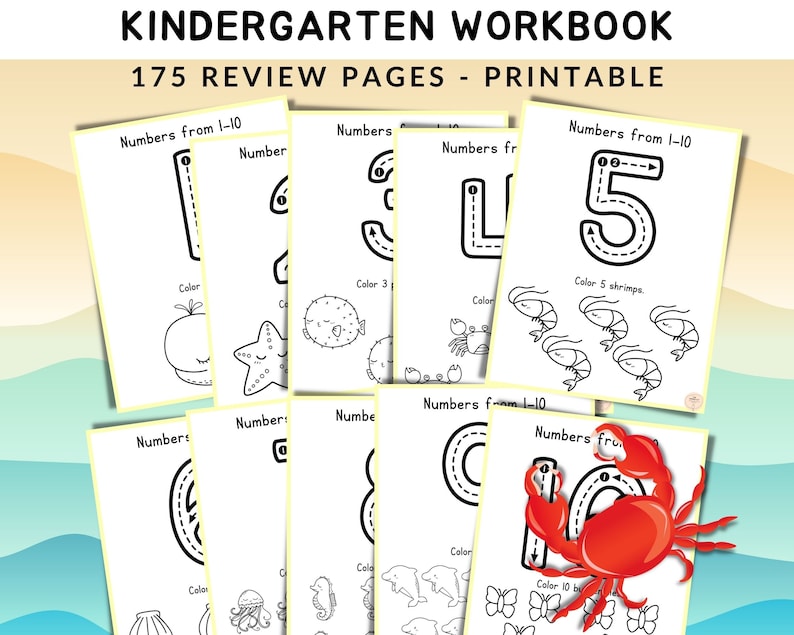 Printable Kindergarten Summer Workbook, Educational Activities for ...