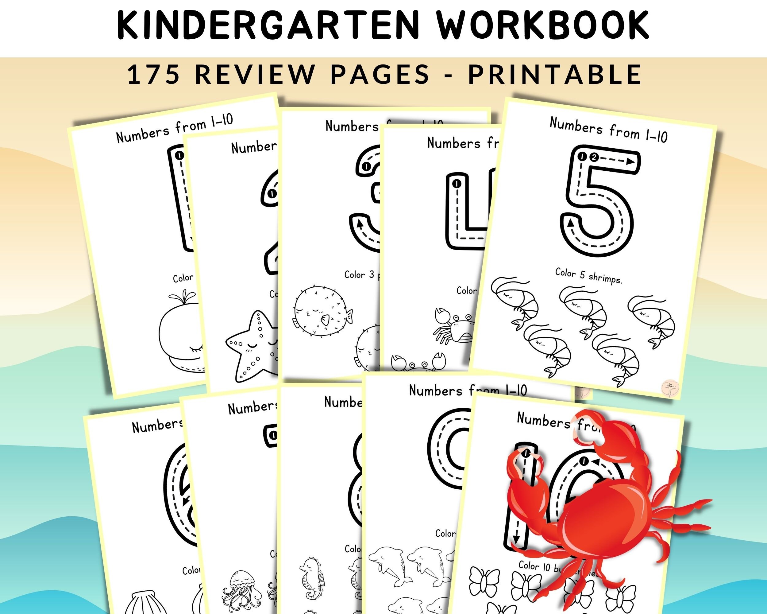 Printable Kindergarten Summer Workbook, Educational Activities for ...