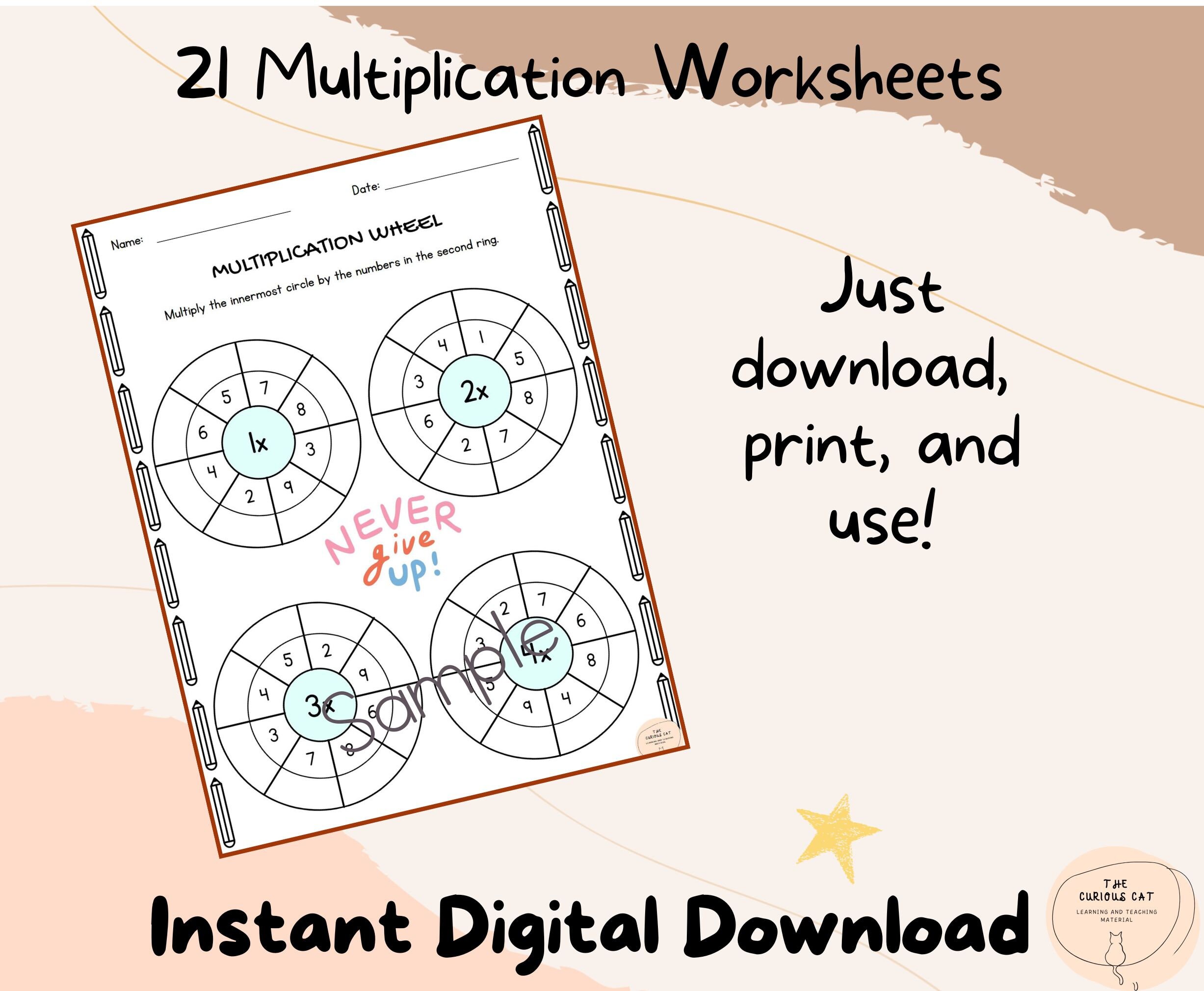 Multiplication Practice, Multiplication Wheels, Numbers 1 to 12, Maths ...