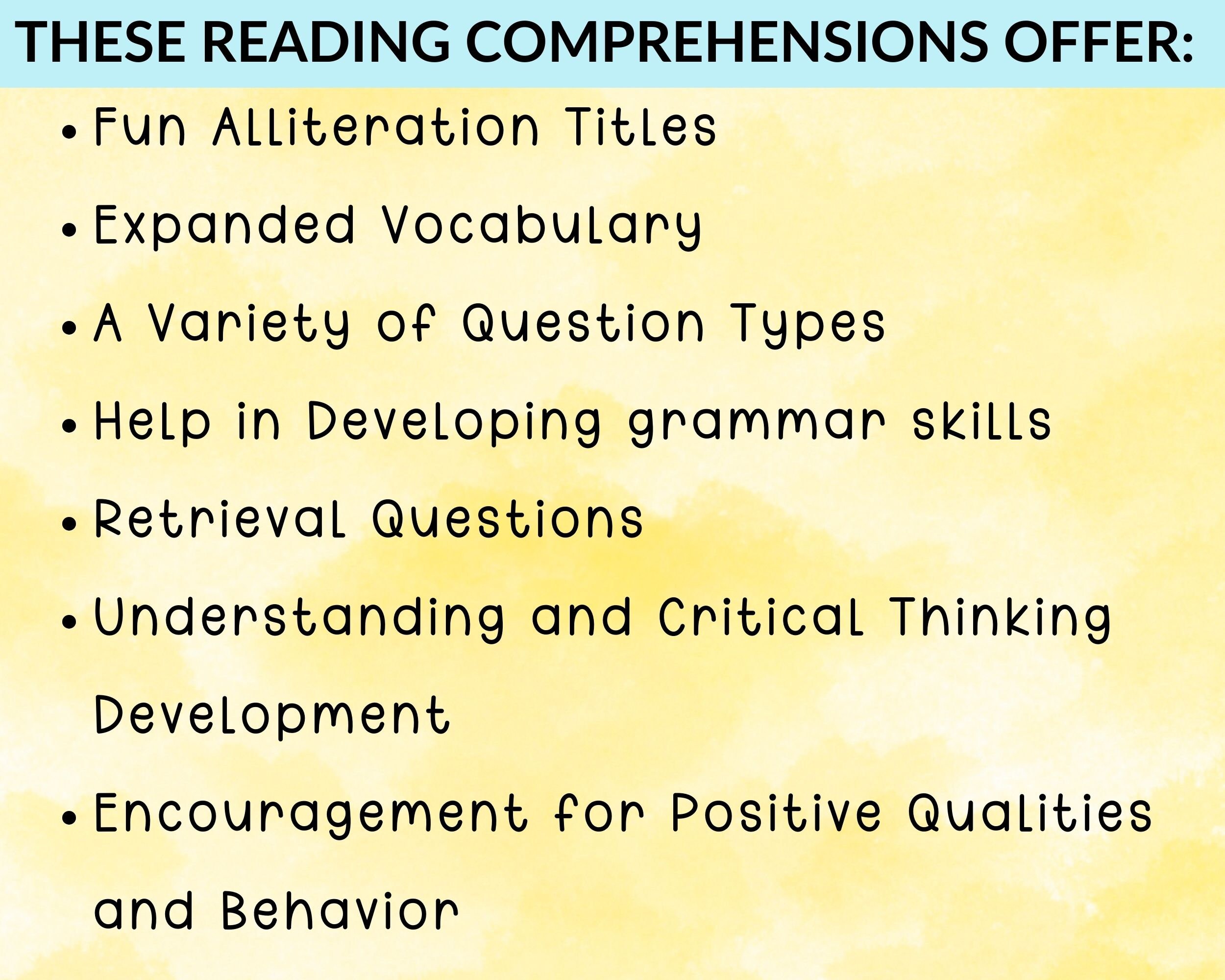 2nd-3rd Grade Reading Comprehensions Bundle | Writing Frames Printables ...
