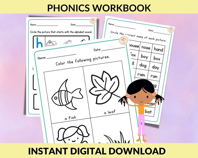 Phonics Worksheets Beginning Sounds, Reading and Writing Phonics ...
