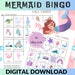 Birthday Party Game, Mermaid Bingo Cards, Under the Sea Party Theme ...