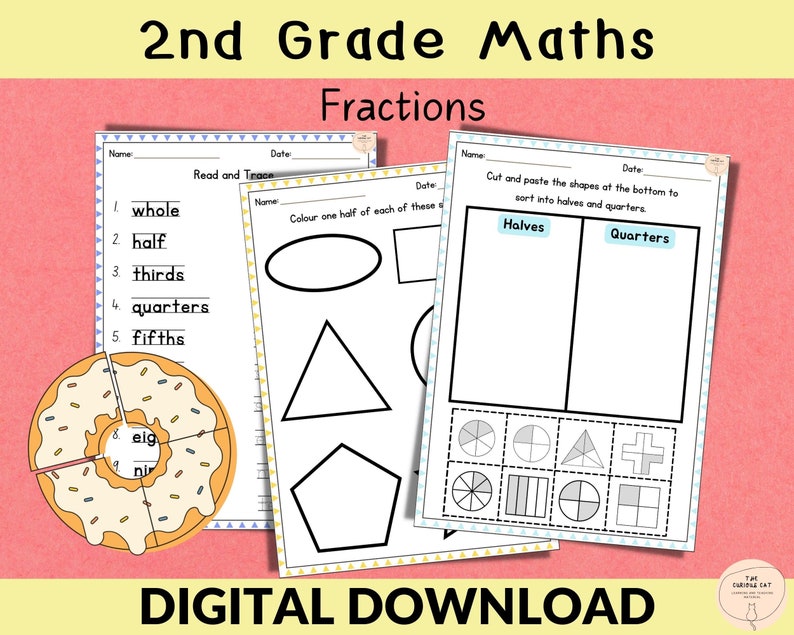 Maths Printables, Maths Worksheets, Fractions Worksheets for 2nd, 3rd ...