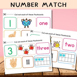 Kindergarten Counting Activity, Pre-k Homeschool, Monster Printable ...