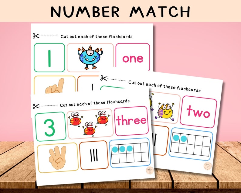 Kindergarten Counting Activity, Pre-k Homeschool, Monster Printable ...
