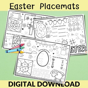 Easter Activity Placemats Easter Dinner Placemats for Kids Christian ...