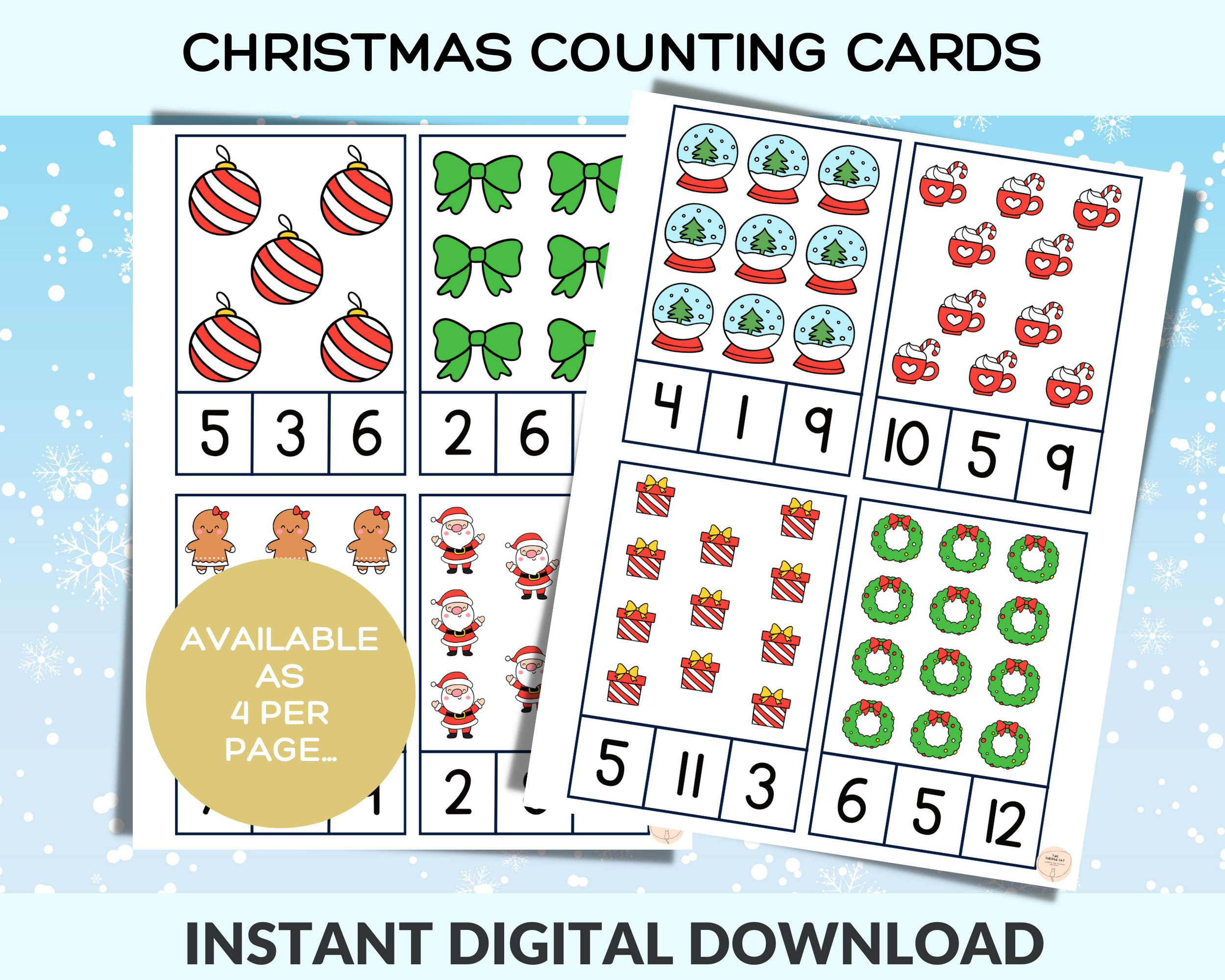 Count and Clip Cards Christmas Counting Activity for Toddlers - Etsy