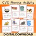 Phonics Flashcards for Kindergarten | CVC Word Builder | Trace the Word ...