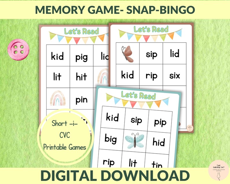 CVC Phonics Printable Activity for Pre-k and Kindergarten, Phonemic ...