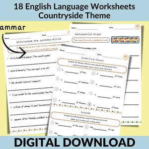 3rd Grade Worksheets, English Language Printables, 'in the Countryside ...